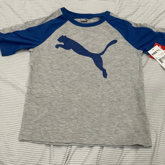 Puma | Shirts & Tops | New Puma 7 Greyblue Graphic Logo Short Sleeve ...